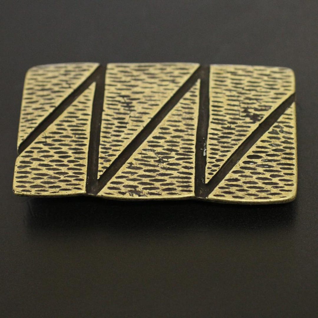 Bronze Belt Buckle, Rectangle Belt Buckle, Striped Belt Buckle, Metal ...