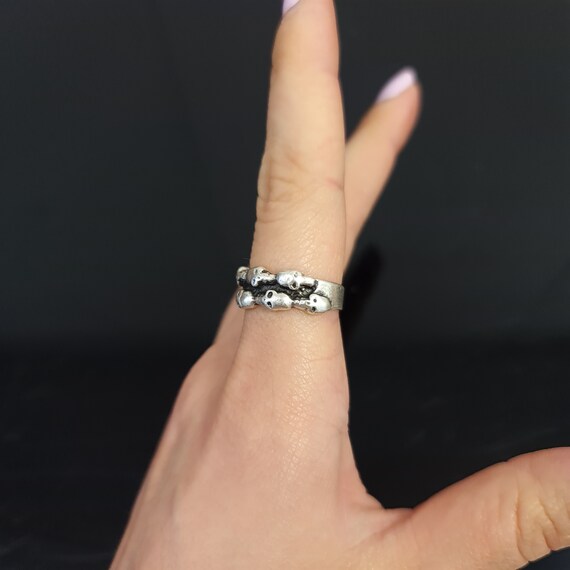 Silver Skulls Ring, Metal Skull Ring, Skull Jewelry, … - Gem