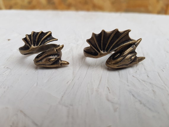 Antique Bronze Dragon Ring, Bronze Dragon Claw Ring, … - Gem