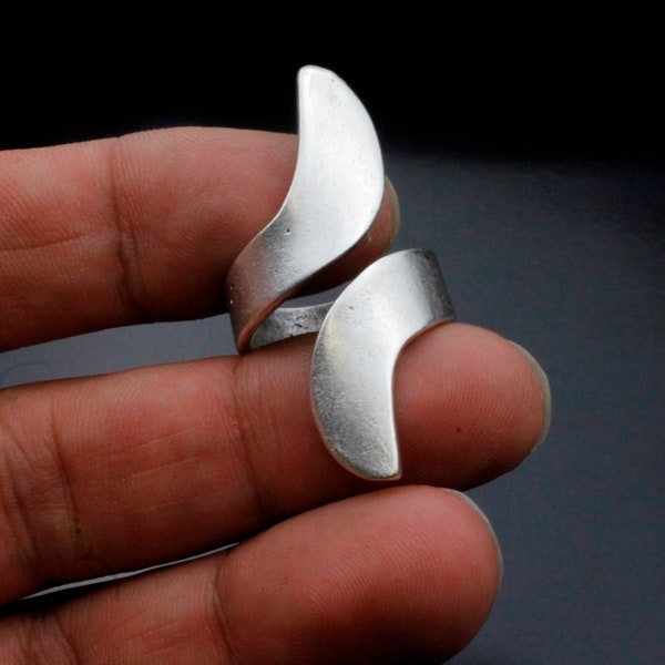 Long Silver Ring - Etsy