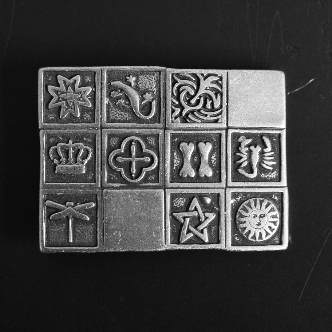 Antique Silver Unique Design Symbol Belt Buckle, Emblem Belt Buckle ...