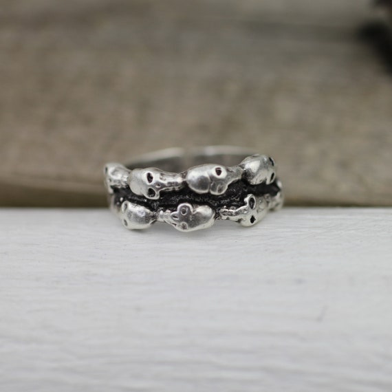 Silver Skulls Ring, Metal Skull Ring, Skull Jewelry, … - Gem