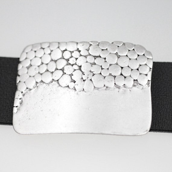 Silver Belt Buckle, Bubble Belt Buckle, Rectangle Bel… - Gem