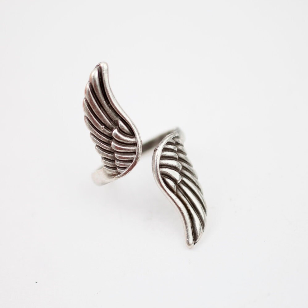 Silver Wing Ring Angel Wings Jewelry Angel Ring Guardian - Etsy
