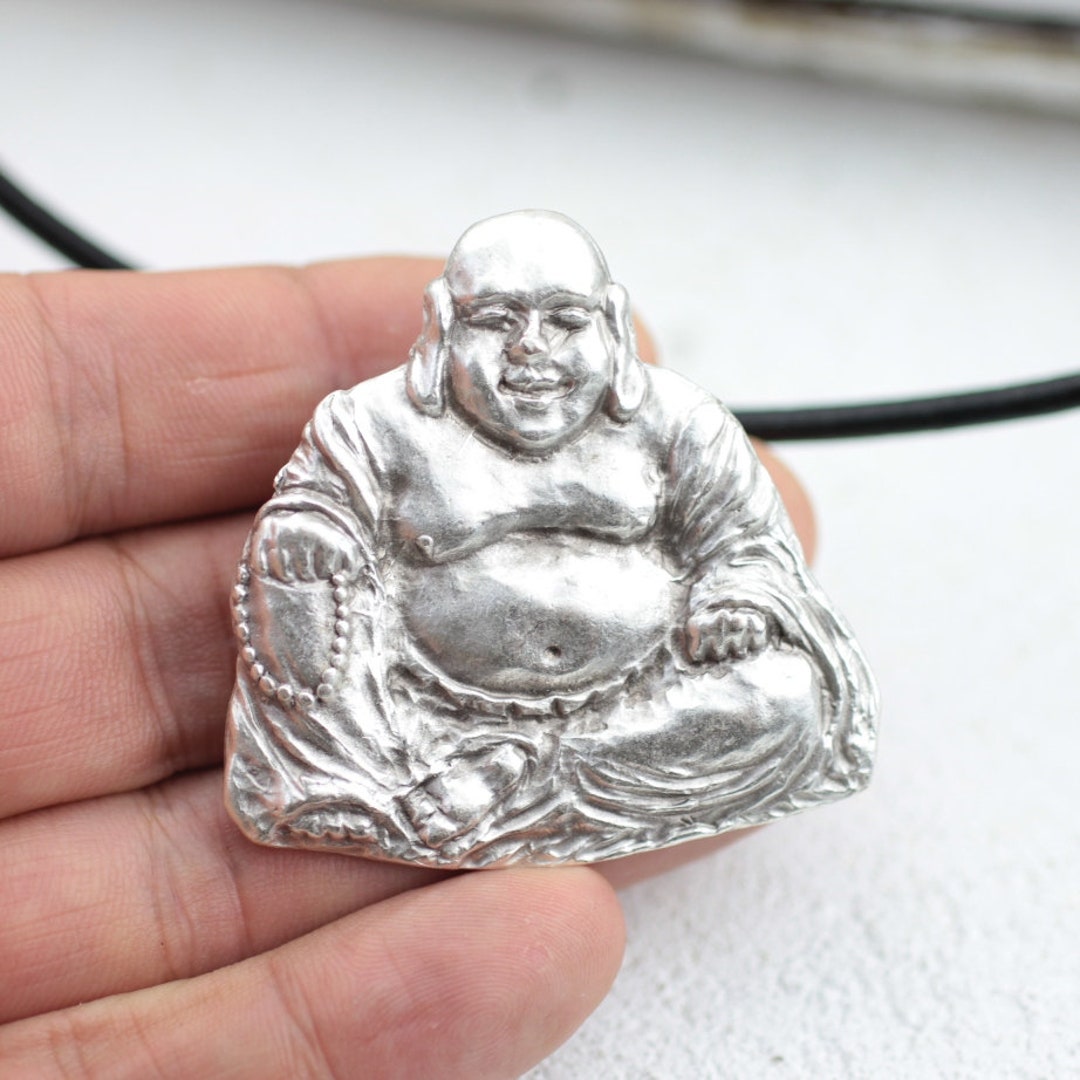 Silver Buddha Pendant, Religious Pendant, Yoga Pendant, Silver Charms ...