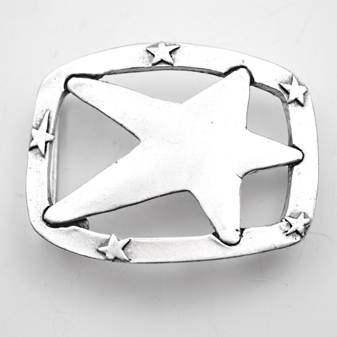 Silver Star Belt Buckle, Cowboy Belt Buckle, Metal Star Belt Accessory ...