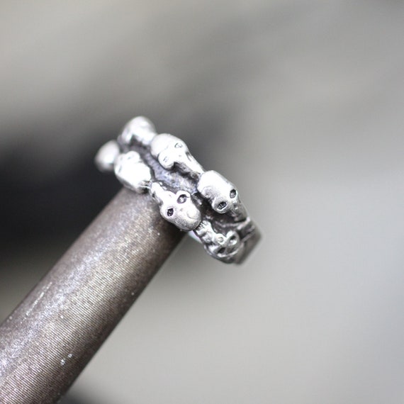 Silver Skulls Ring, Metal Skull Ring, Skull Jewelry, … - Gem