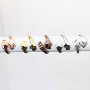 Antique Silver Ring,silver Hand Ring, Statement Jewelry, Hugging Ring ...