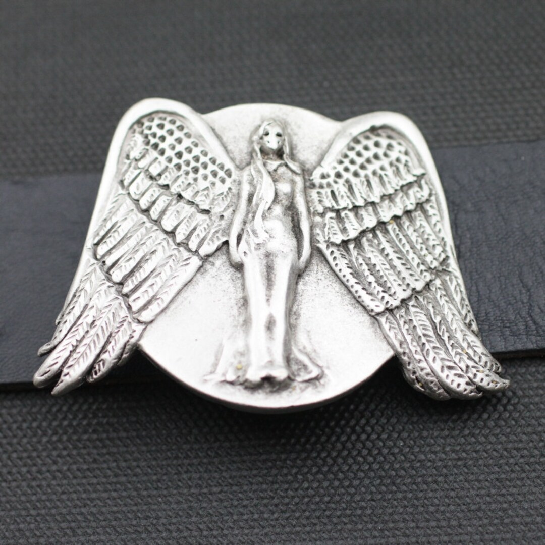Silver Angel Belt Buckle, Hand Designed Silver Buckle, Leather Crafts ...