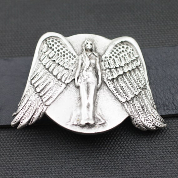 Silver Angel Belt Buckle, Hand Designed Silver Buckle… - Gem