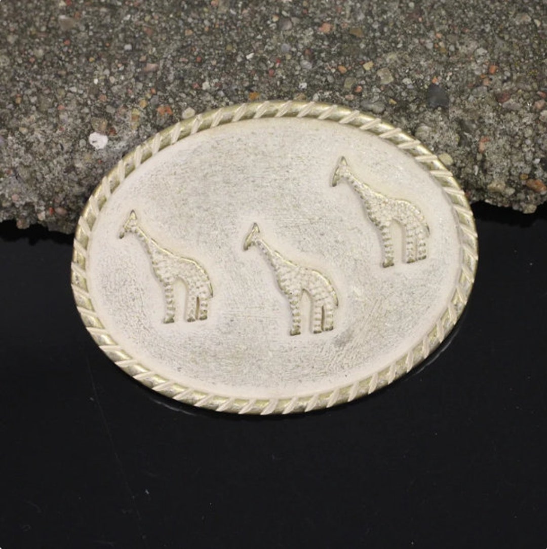 Giraffes Family Belt Buckle, African Belt Buckle, Gold Buckle, Giraffe ...