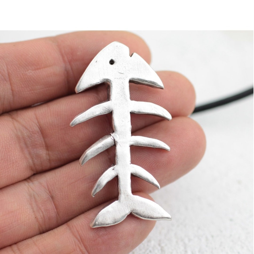 Fishbone Pendant for Necklace, Animal Pendant, Beach Pendant, Choker ...