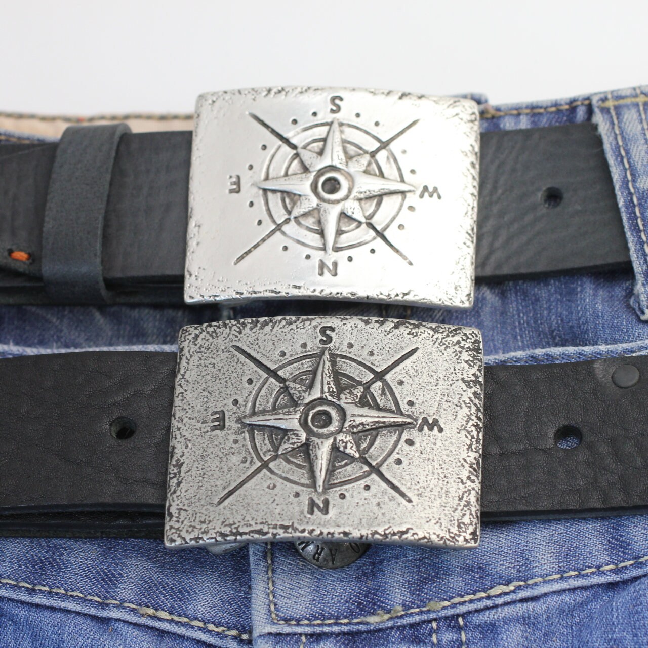 Antique Silver Compass Belt Buckle Fit for Snap Leather Belt - Etsy