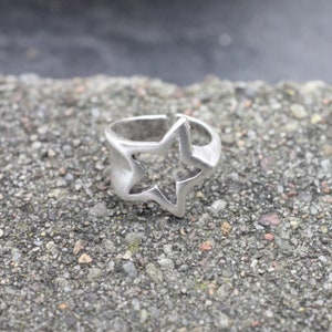 Star Ring, Silver Star Ring, Sterling Silver Plated, Statement Star Ring, Chunky Ring ...
