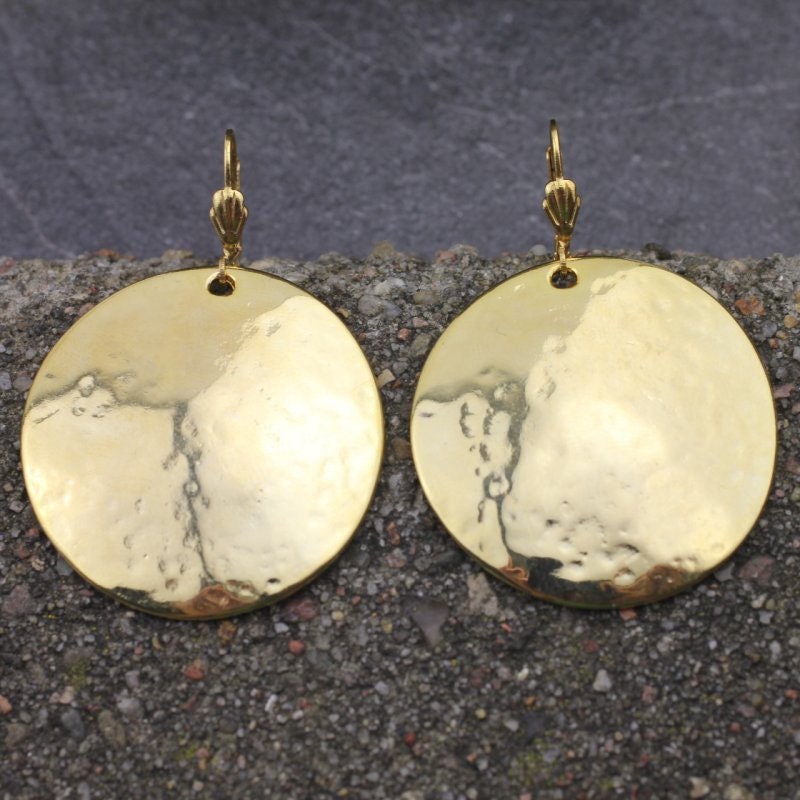 Gold Disc Earrings - Etsy