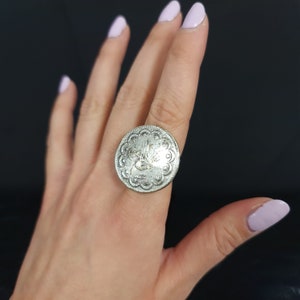 Ottoman Sign Ring, Silver Coin Ring, Round Ring, Historical Ring ...