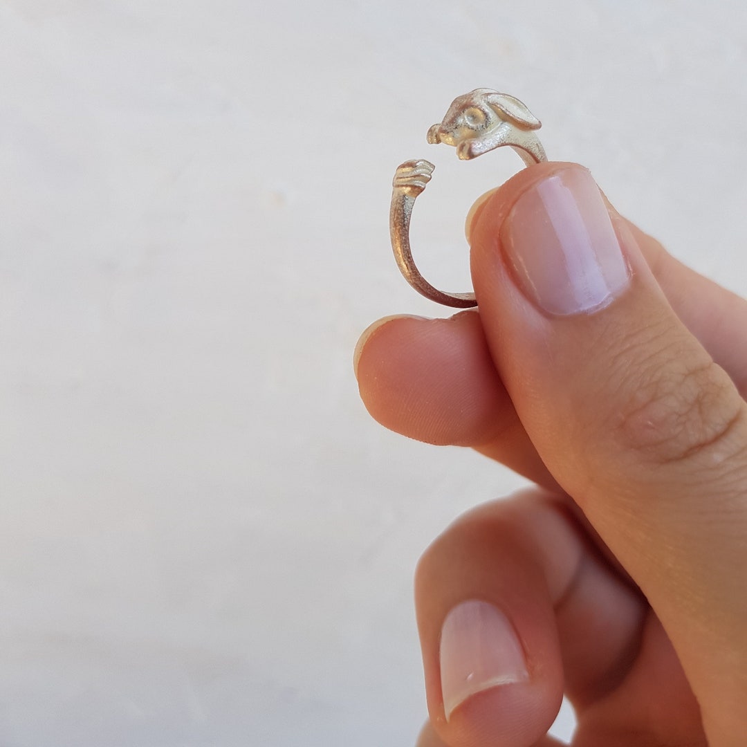 Rabbit Ring, Wrap Ring, Bunny Ring, Animal Minimal Ring, Animal Jewelry ...