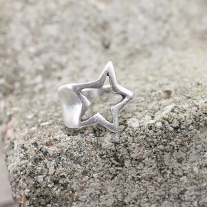 Star Ring, Silver Star Ring, Sterling Silver Plated, Statement Star ...