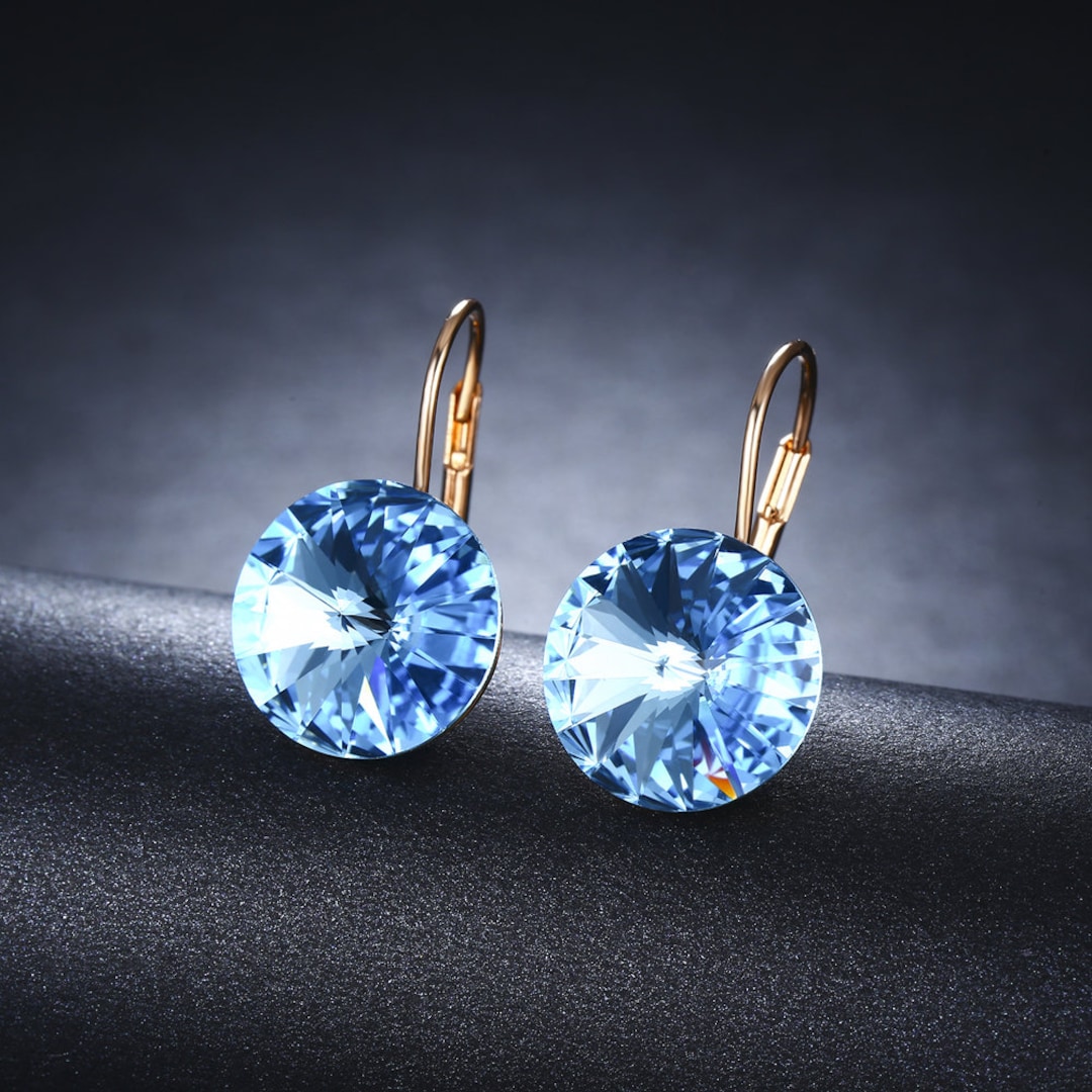 14mm Crystal Earrings, Swarovski Crystal Earrings, 60 Colour Options ...
