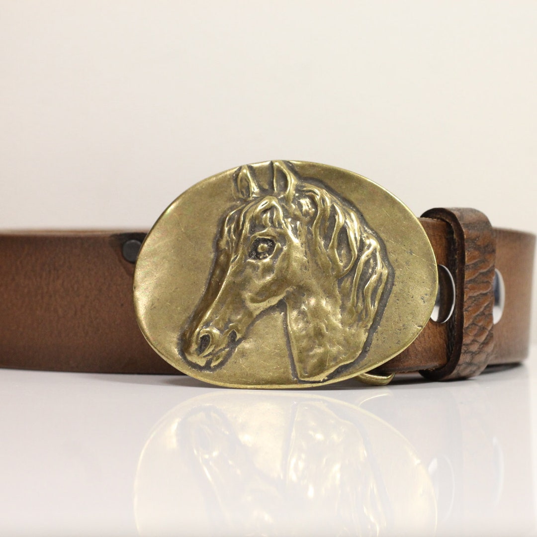 Bronze Horse Head Belt Buckle, Cowboy Belt Hardware, Rodeo Belt ...
