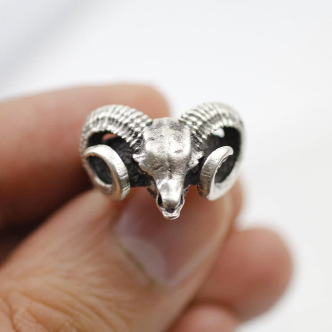 Adjustable Ram Horn Ring, Ram Head Ring, Silver Plated Ring, Horn Ring ...