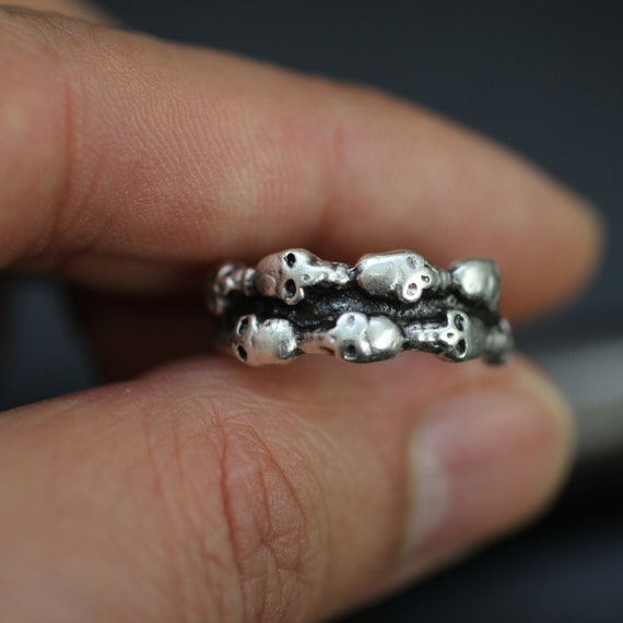 Silver Skulls Ring, Metal Skull Ring, Skull Jewelry, … - Gem