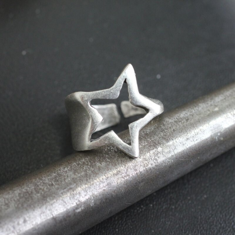 Stern Ring, Silber Stern Ring, Sterling versilbert, Statement Ring ...
