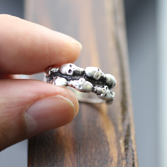 Silver Skulls Ring, Metal Skull Ring, Skull Jewelry, … - Gem