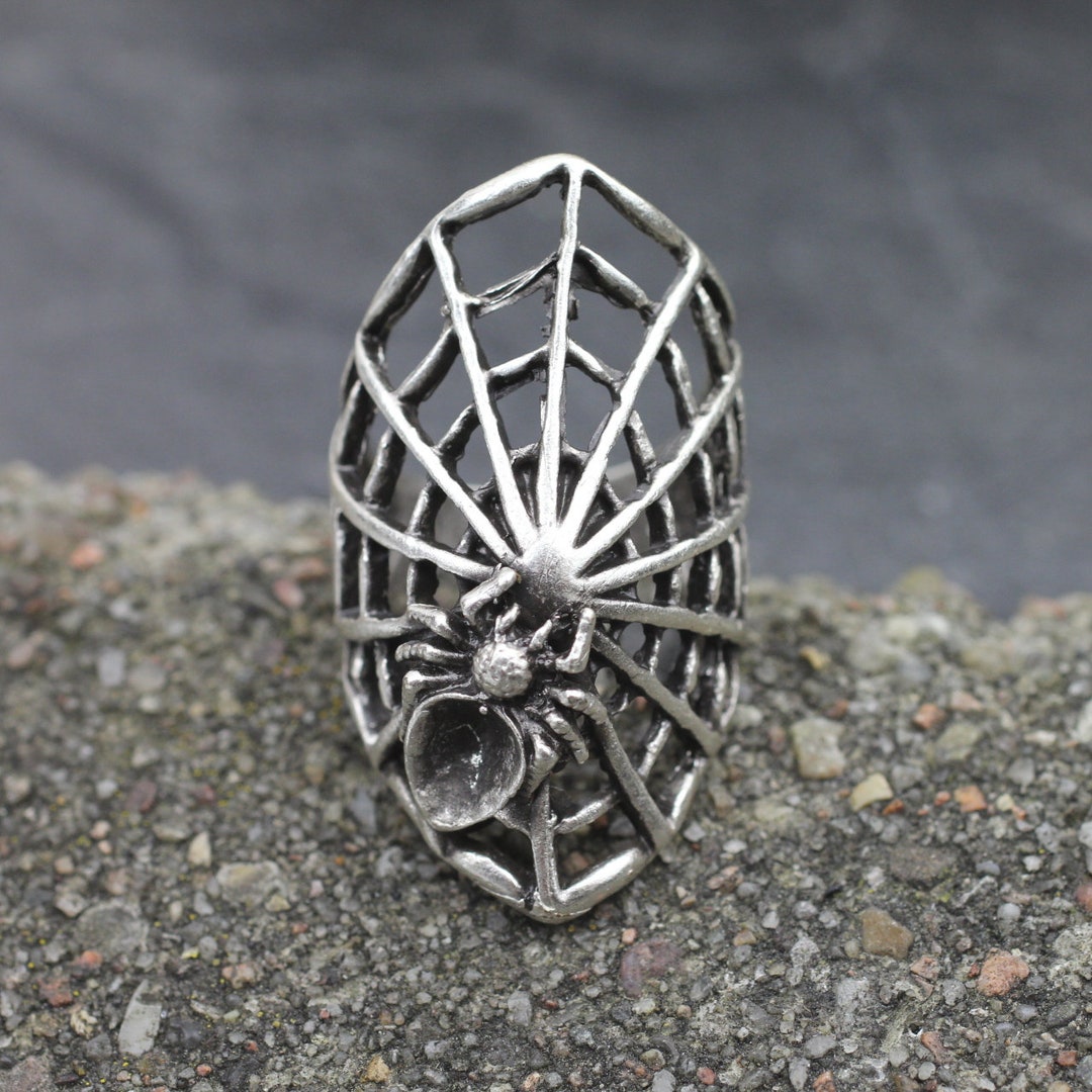 Spider Web Ring - Witchy Jewelry - Stacking Rings - Sterling Silver Web ...