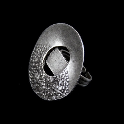 Large Silver Ring, Big Circle Ring, Boho Ring, Round Ring, Adjustable ...