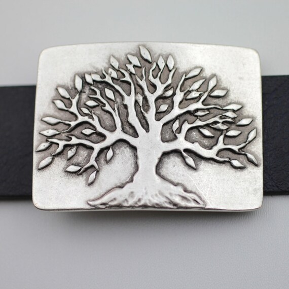 Vintage Engraved Tree Belt Buckle - Landscape - Giving Vintage Engraved Tree Belt Buckle - Landscape - Giving