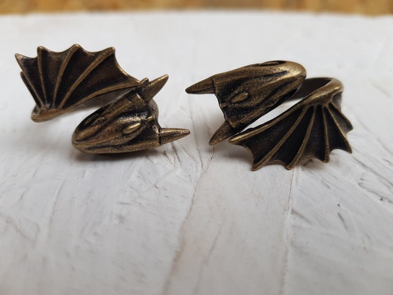 Antique Bronze Dragon Ring, Bronze Dragon Claw Ring, … - Gem
