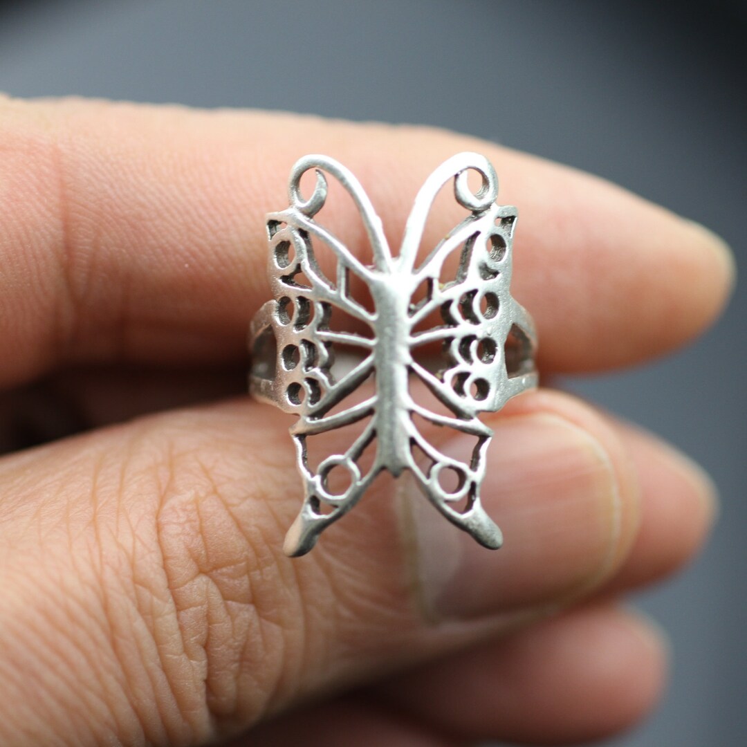 Silver Filigree Butterfly Ring, Sterling Silver Large Filigree ...