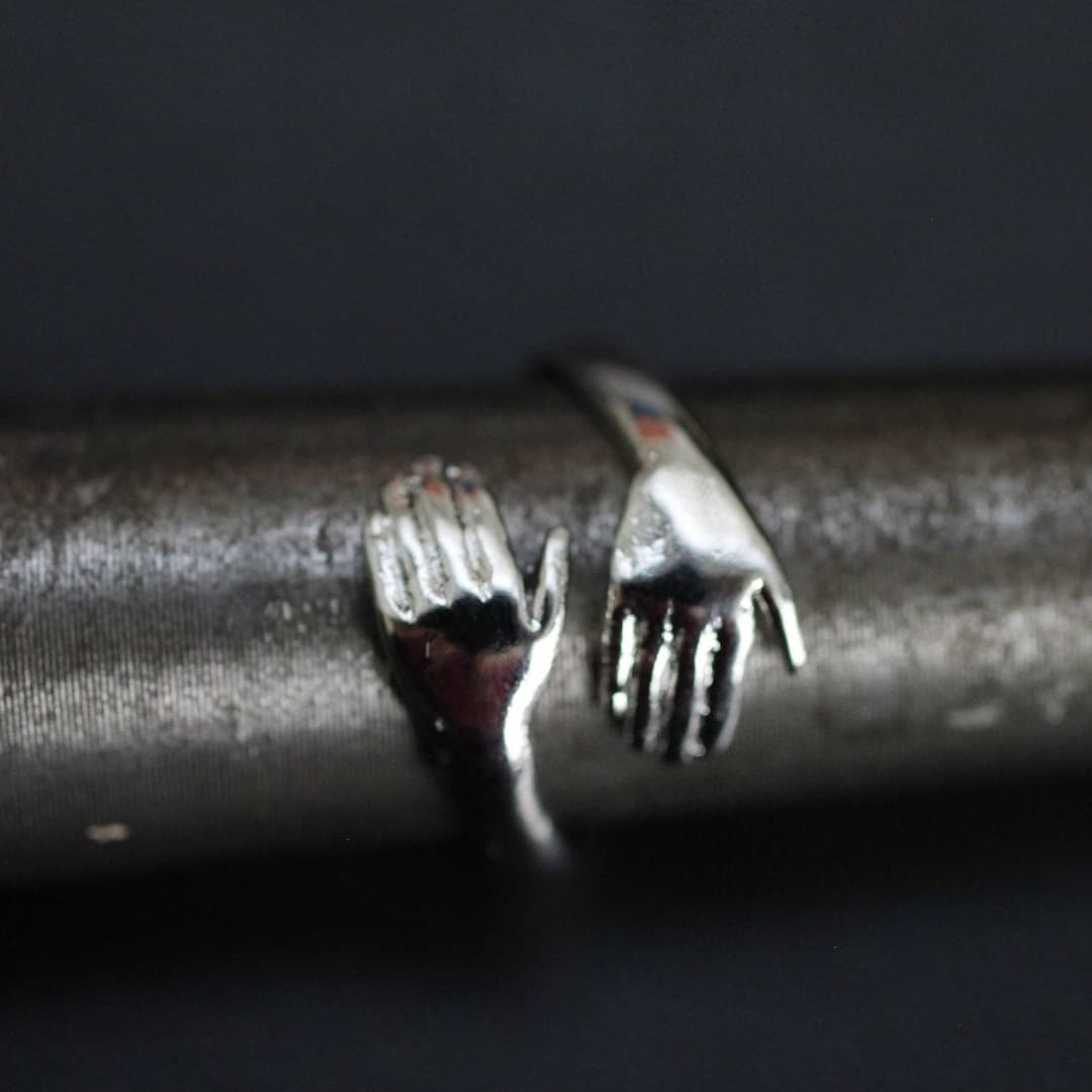 Rhodium Hug Ring, Statement Jewelry, Hugging Ring, Stackable Ring ...