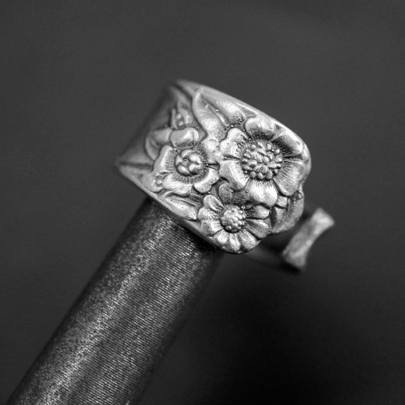 Floral Spoon Ring - Etsy