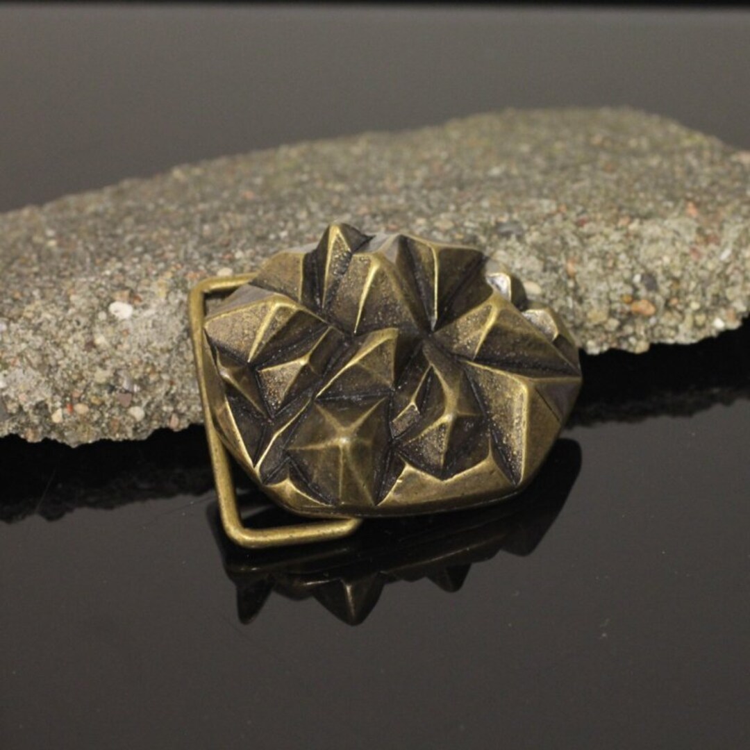 Geometric Belt Buckle for Snap Belt, Brass Belt Fastener, Jeans ...