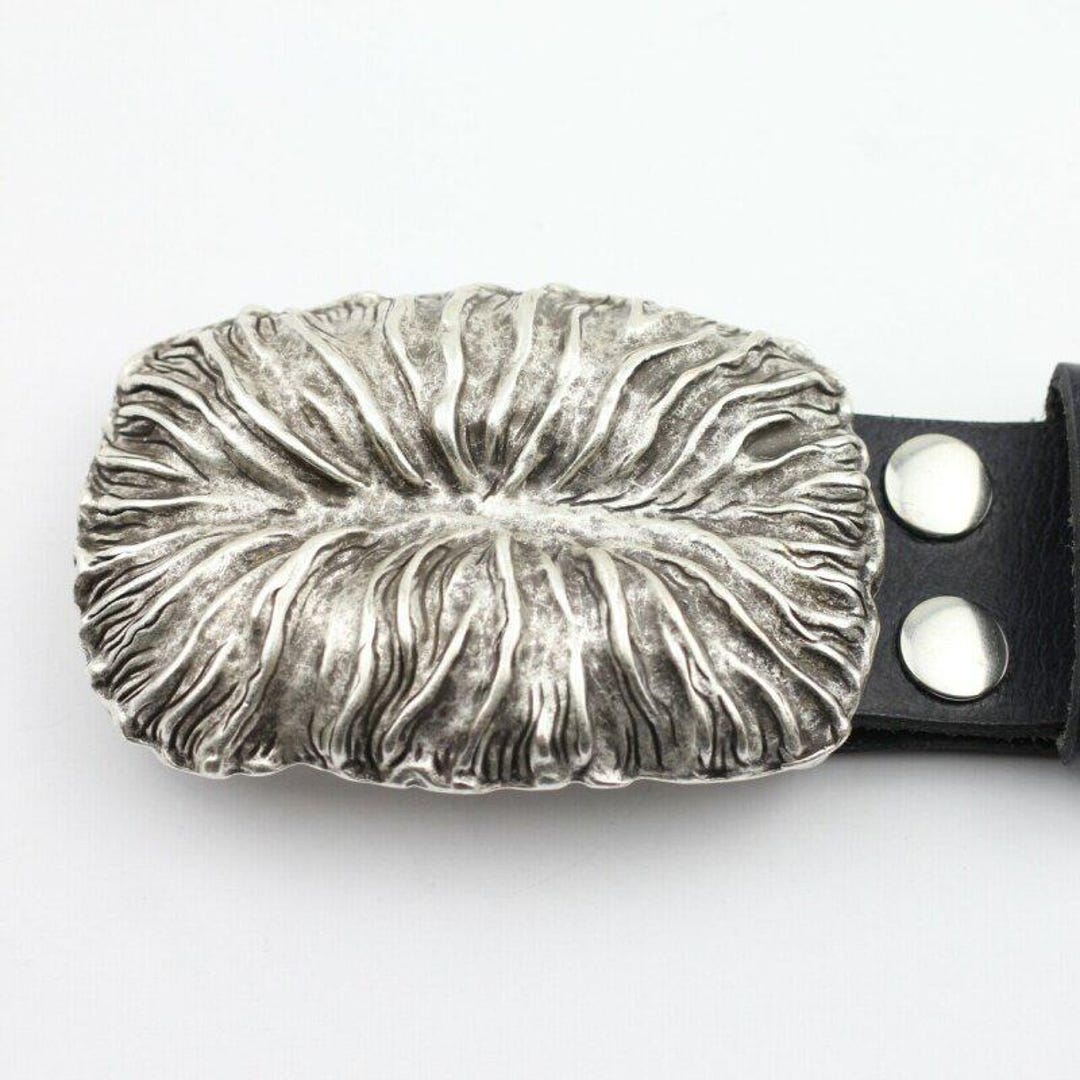 Antique Silver Hammered Belt Buckle, Wave Belt Buckle, Seagras Desing ...