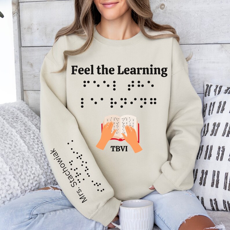 Personalized Feel the Learning Sleeve Print Sweatshirt, Orientation and ...