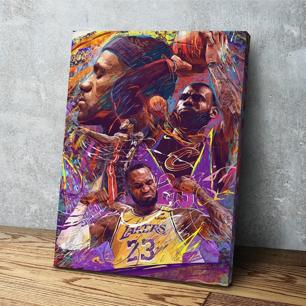 Lebron James Canvas - Etsy