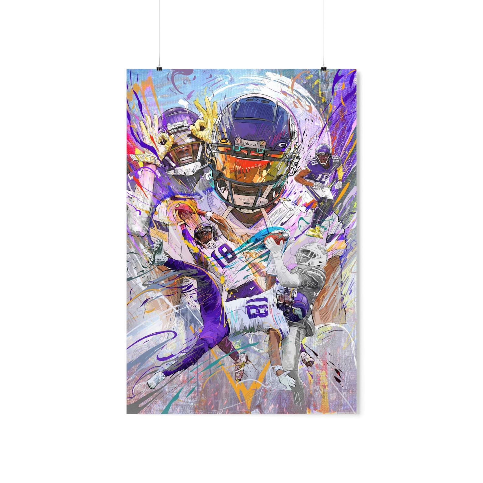 Justin Jefferson POSTER Griddy One Handed Catch Minnesota Vikings ...