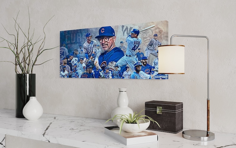 Chicago Cubs World Series Champions Sports Wall Art Canvas Fan Cave - Etsy