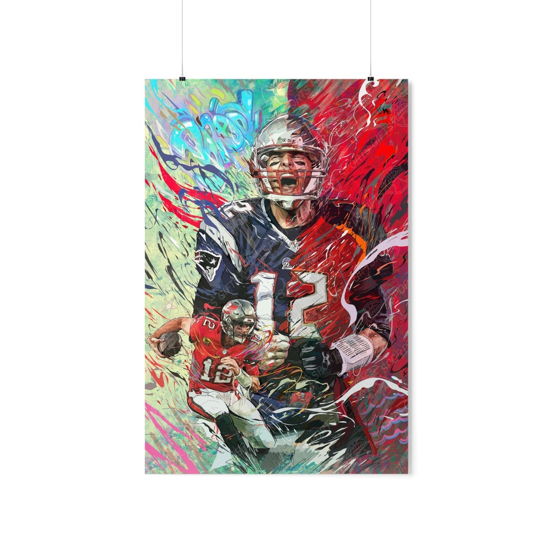 Tom Brady POSTER GOAT New England Patriots Tampa Bay Buccaneers Sports ...