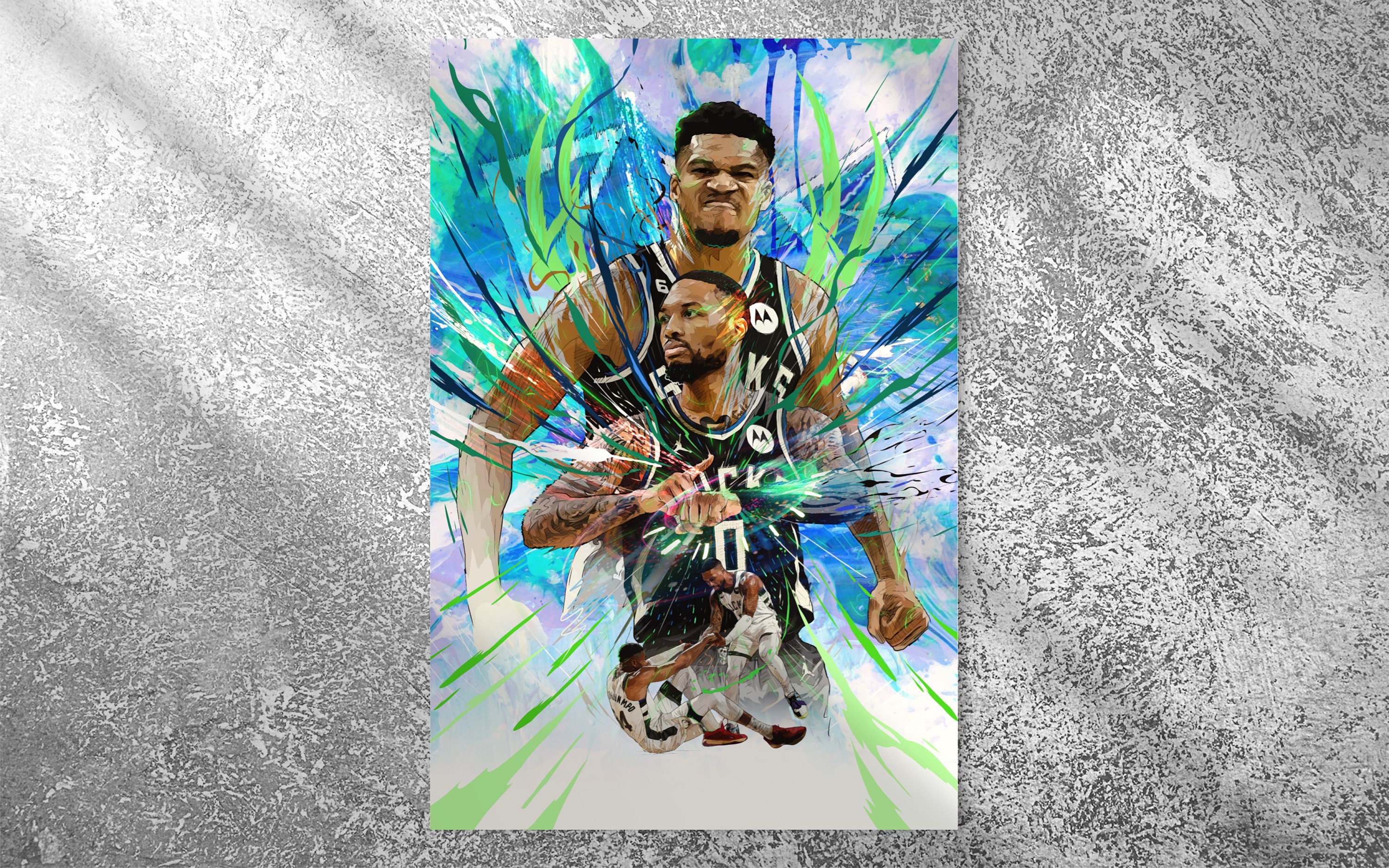 Damian Lillard Giannis Antetokounmpo POSTER Milwaukee Bucks Sports Wall Art Gift for Him - Etsy