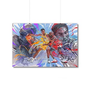 Kobe Bryant Vs Michael Jordan POSTER Goats Sports Wall - Etsy