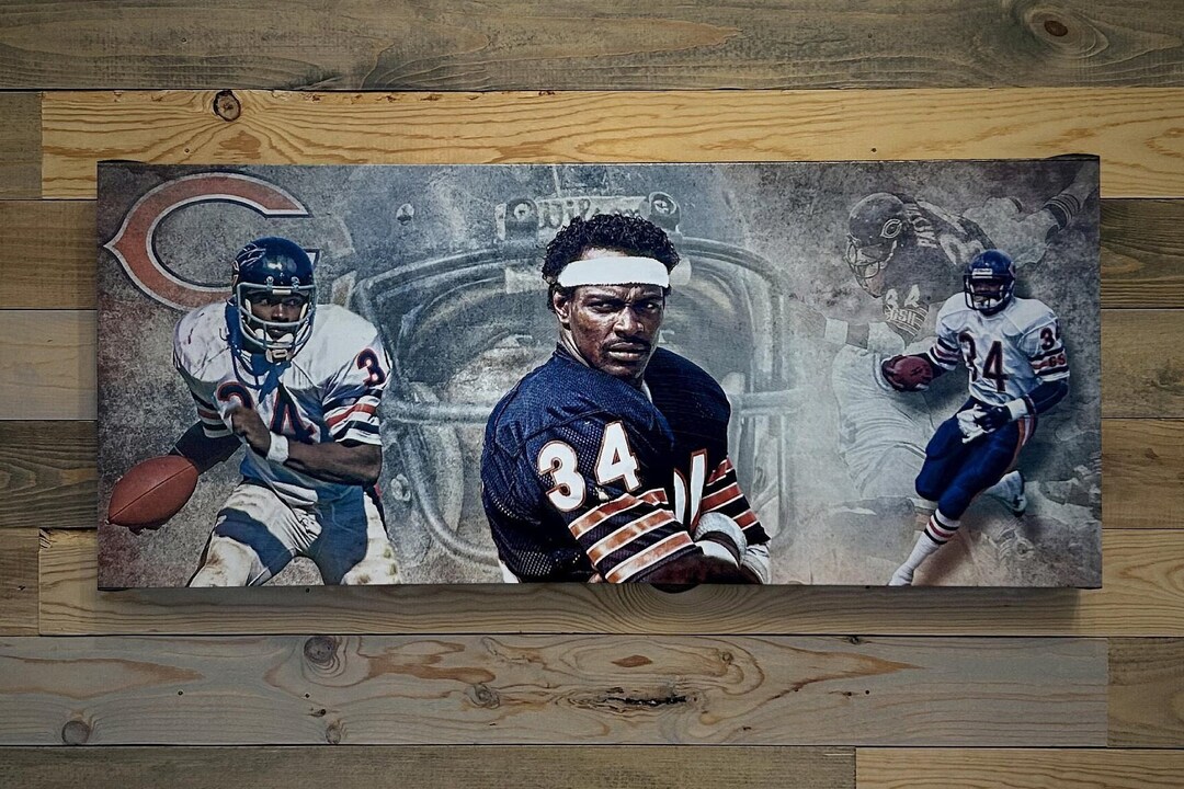 Walter Payton Chicago Bears Sports Wall Art Canvas Man Cave Gift - Etsy