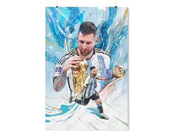 Lionel Messi Poster, Argentina World Cup, Lionel Messi Print , Wall Art ...