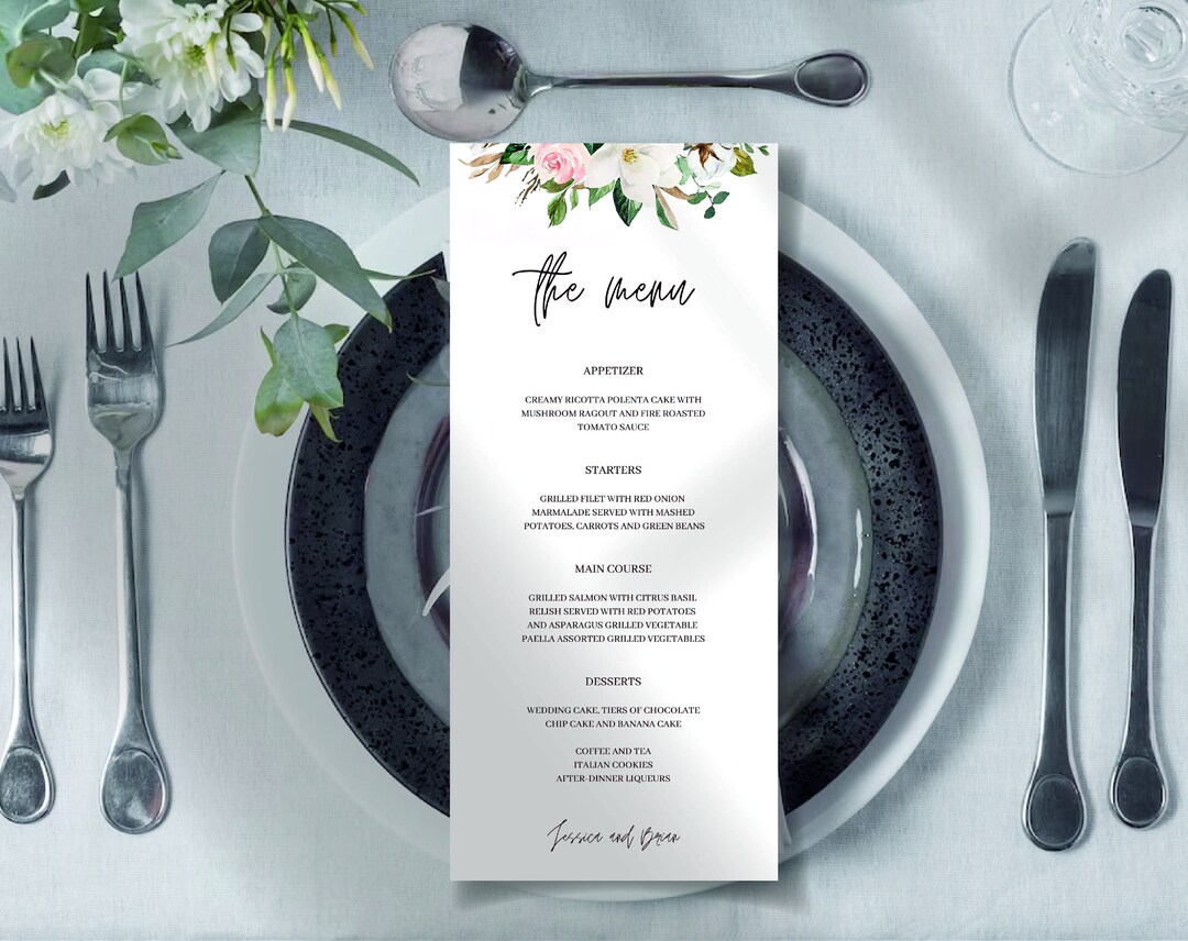 Watercolor Brush Effect Menu Template Instant Download - Etsy Australia