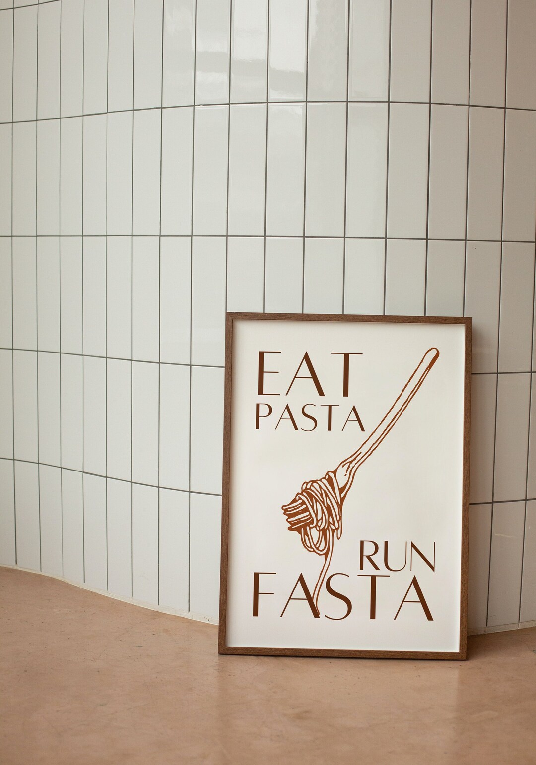 Eat Pasta Run Fasta Printable - Minimalistic and Funny Kitchen Decor ...