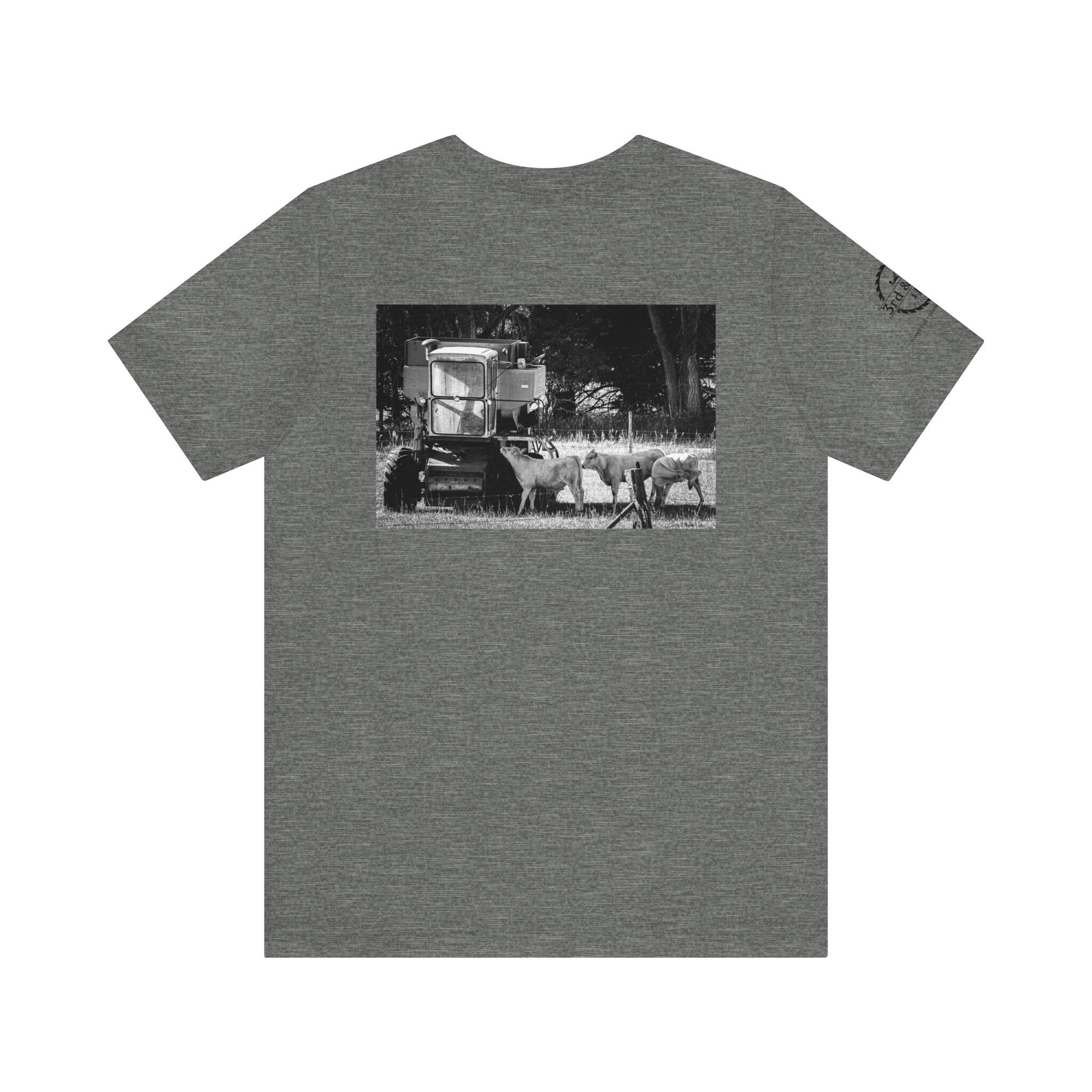 Vintage Allis Chalmers Combine With Cows Bellacanvas Short Sleeve Tee ...