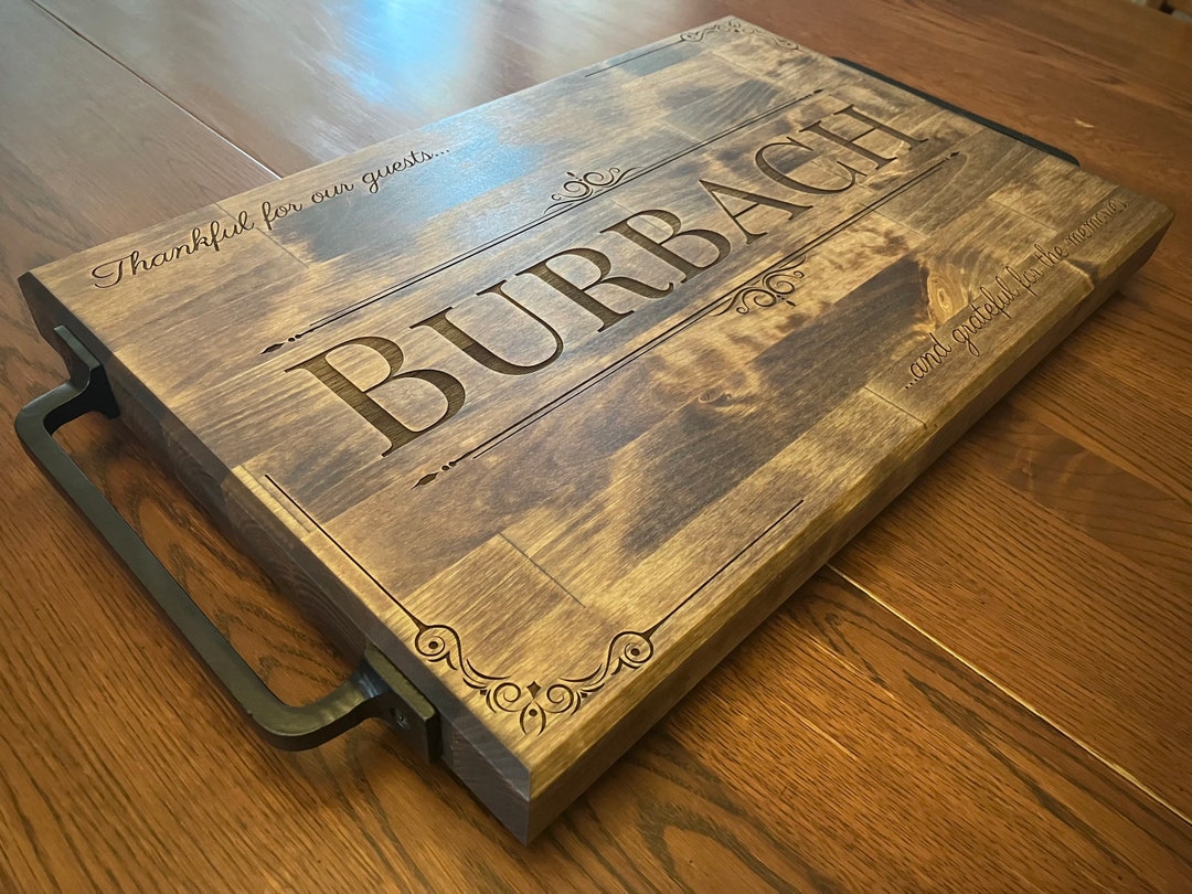 Personalized Wood Serving Tray Wood Centerpiece Wood Server Butcher ...